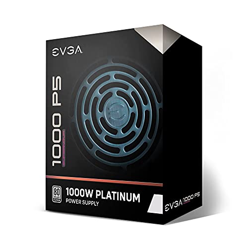 EVGA Supernova 1000 P5, 80 Plus Platinum 1000W, Fully Modular, Eco Mode with FDB Fan, 10 Year Warranty, Includes Power ON Self Tester, Compact 150mm Size, Power Supply 220-P5-1000-X1