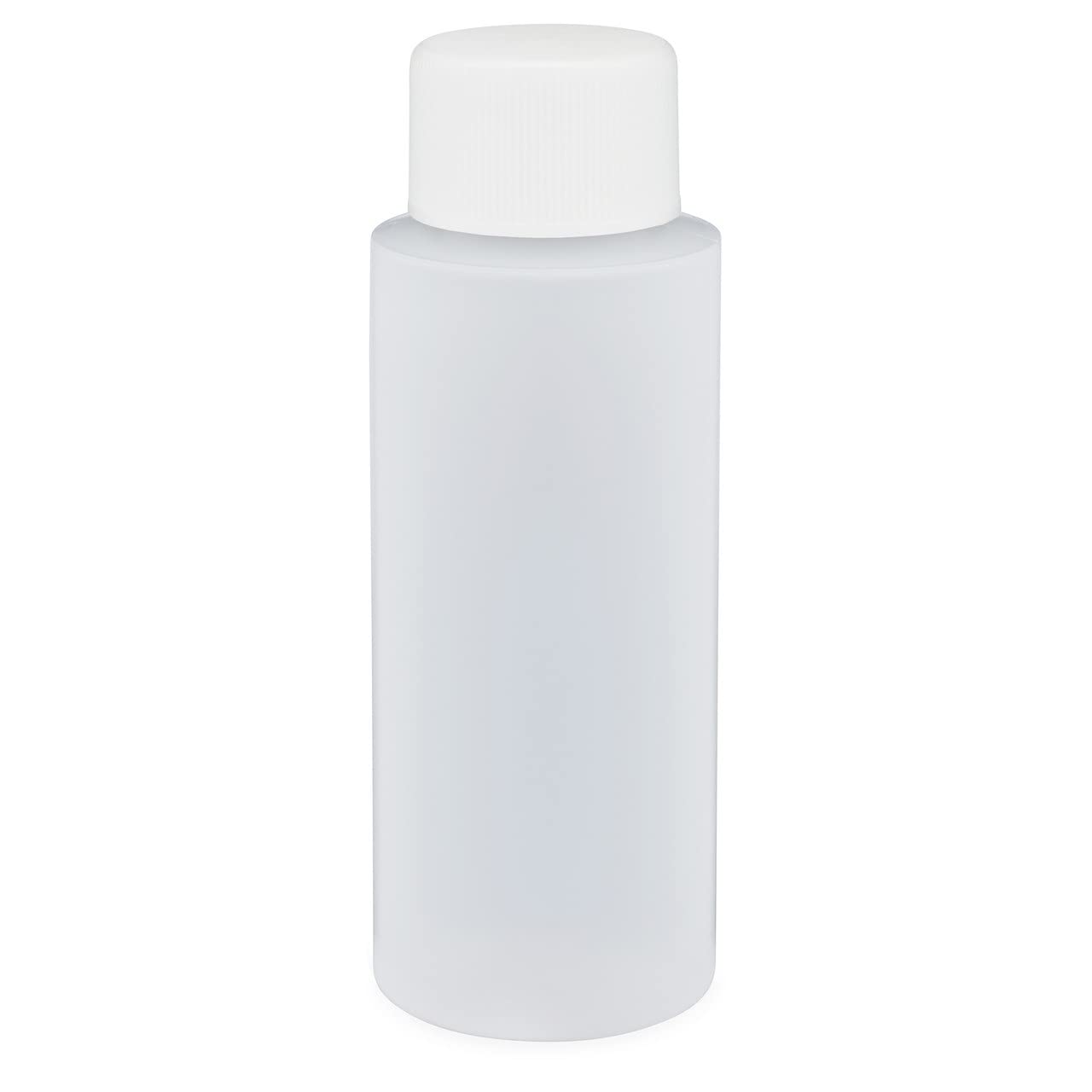 12PCS HDPE Natural Cylinder Bottles with Lid - 2 oz, Standard Cap, Store/Dispense Liquids, Refillable Containers, Storage Container, BPA-Free,