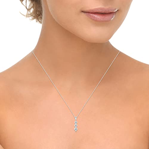1/2 Carat TW Three Stone Diamond Pendant in 10K White Gold