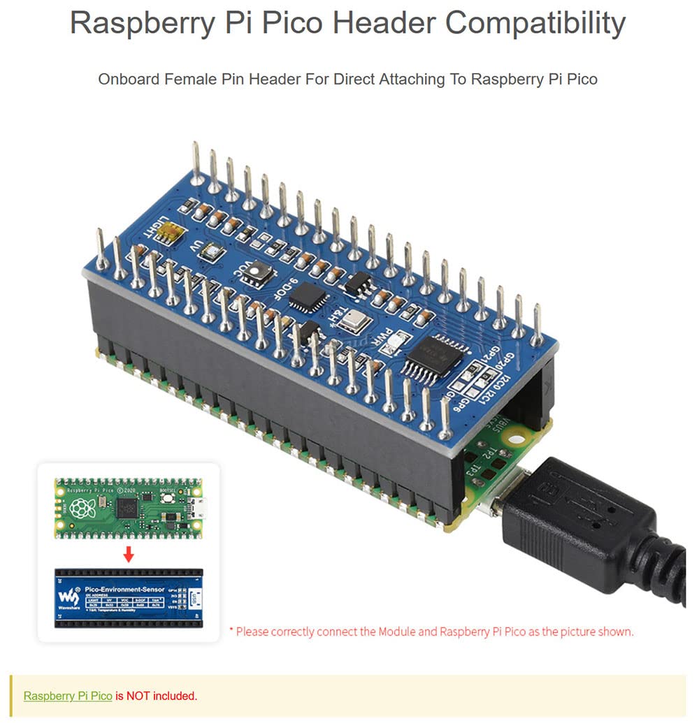 Environment Sensors Module for Raspberry Pi Pico via I2C Bus @XYGStudy (Pico-Environment-Sensor)