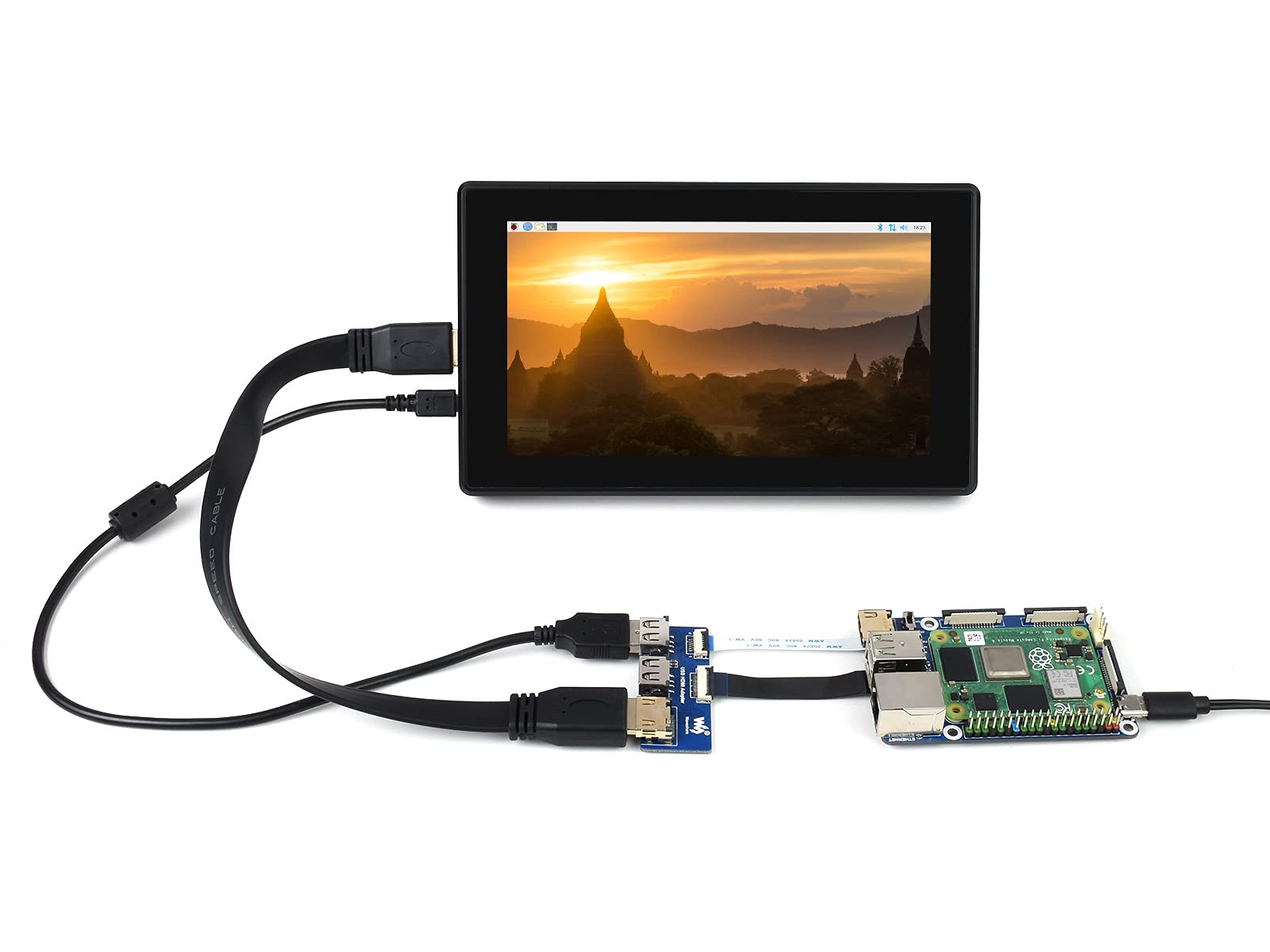 BFab for All Version Raspberry Pi Compute Module 4,CM4-IO-BASE-Acce B with CM4-IO-BASE-B Board and USB HDMI Adapter, Mini Base Board (B) with Raspberry Pi 40PIN GPIO Header Onboard Multiple Connector