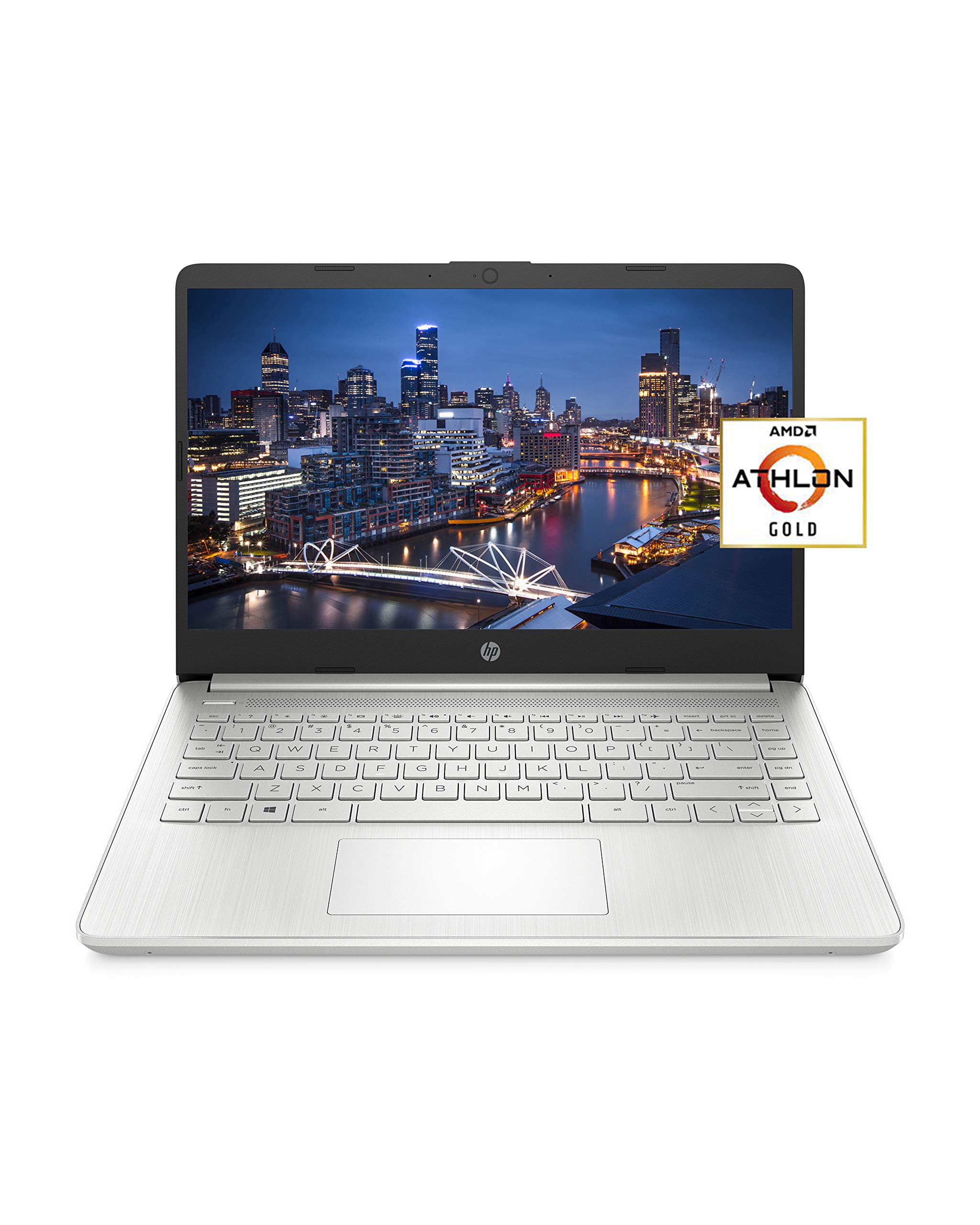 HP 14 Laptop, AMD Athlon Gold 3150U, 4 GB RAM, 128 GB SSD Storage, 14-inch HD Display, Windows 10 in S Mode, Long Battery Life, Webcam with Dual Mics, Thin & Light Design (14-fq0090nr, 2021)