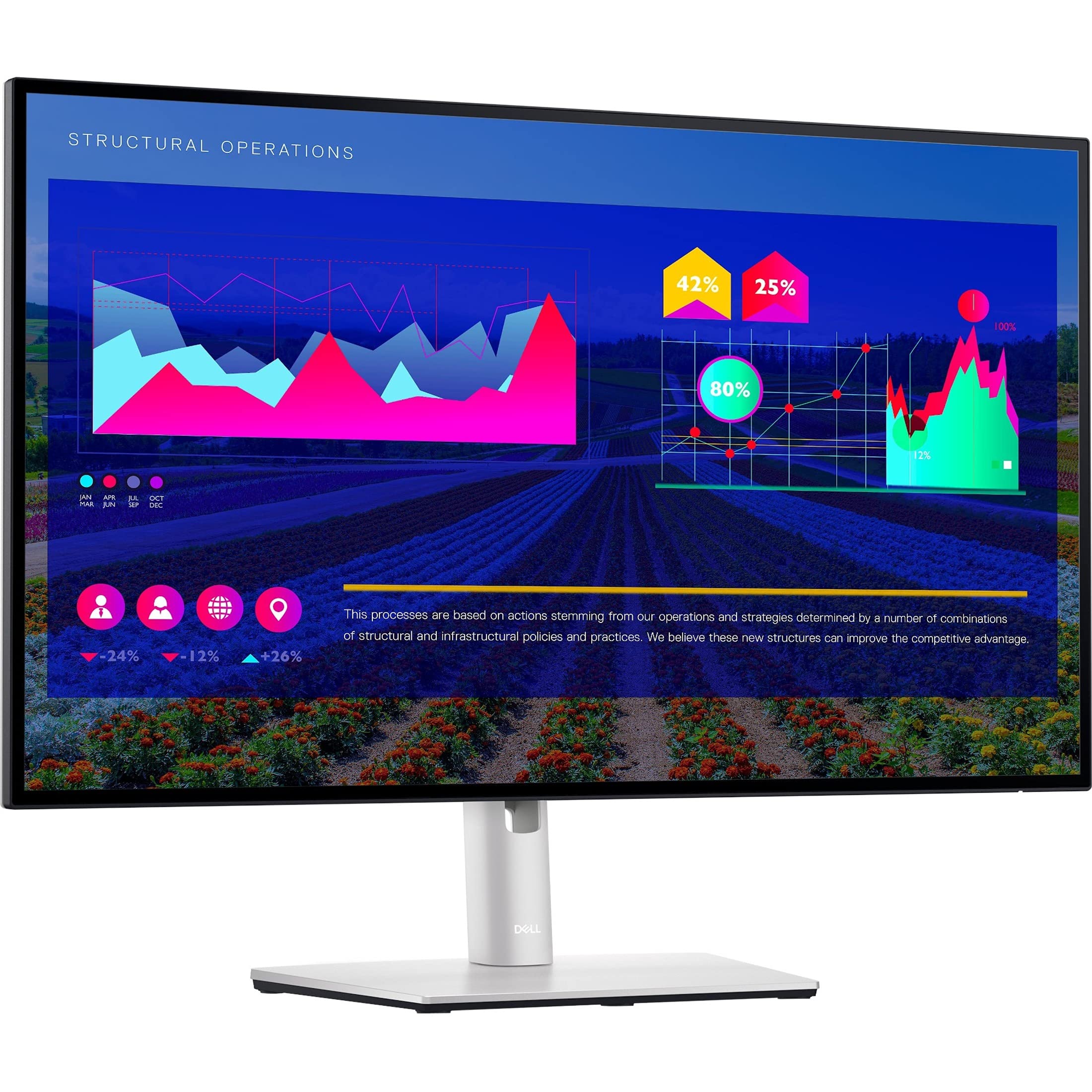 Dell U2722D - 27-inch QHD (2560 x 1440) 16:9 UltraSharp Monitor with Comfortview Plus, 60Hz Refresh Rate, 100% sRGB, 1.07 Billion Colors, Platinum Silver (Renewed)