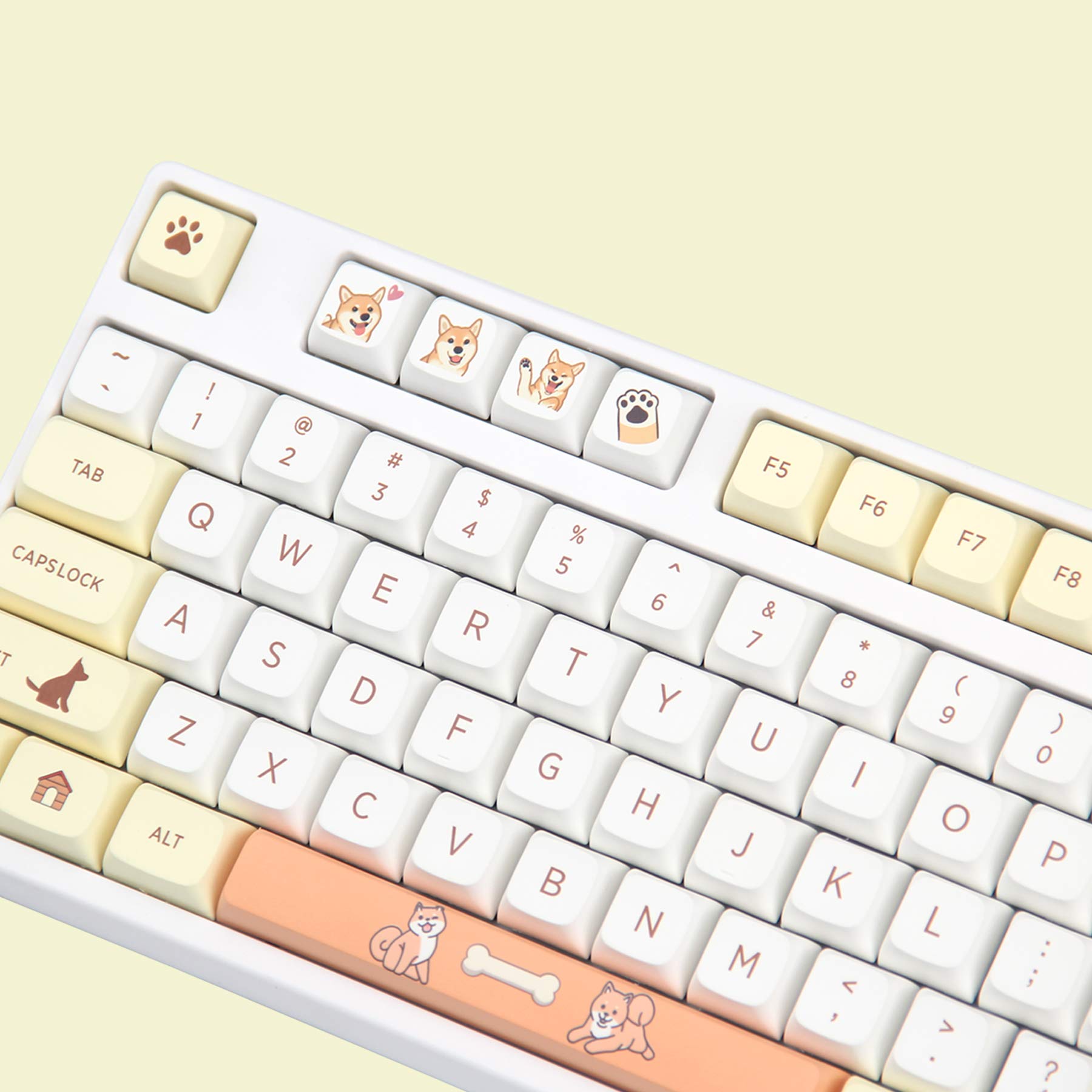 139 Keys Set XDA Profile Custom Keycaps PBT Dye Sublimation ANSI Layout Keycaps Set for Gateron Kailh Cherry MX Switches Mechanical Gaming Keyboards (Shiba Inu with English Characters)
