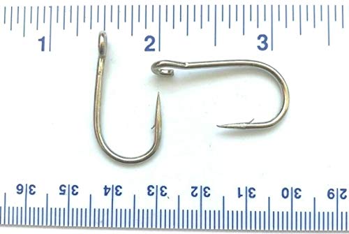 100 Gerry's Tackle 9171 6X Strong Nickel Plated Open Eye Siwash Hooks Size 1