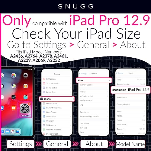 Snugg iPad Pro 12.9 Case with Keyboard (2022 6th Gen/2021 5th Gen) - Bluetooth Backlit Magic Keyboard iPad Pro 12.9-360 Degree Rotatable Keyboard for Apple iPad 12.9 Pro Case with Keyboard - Black