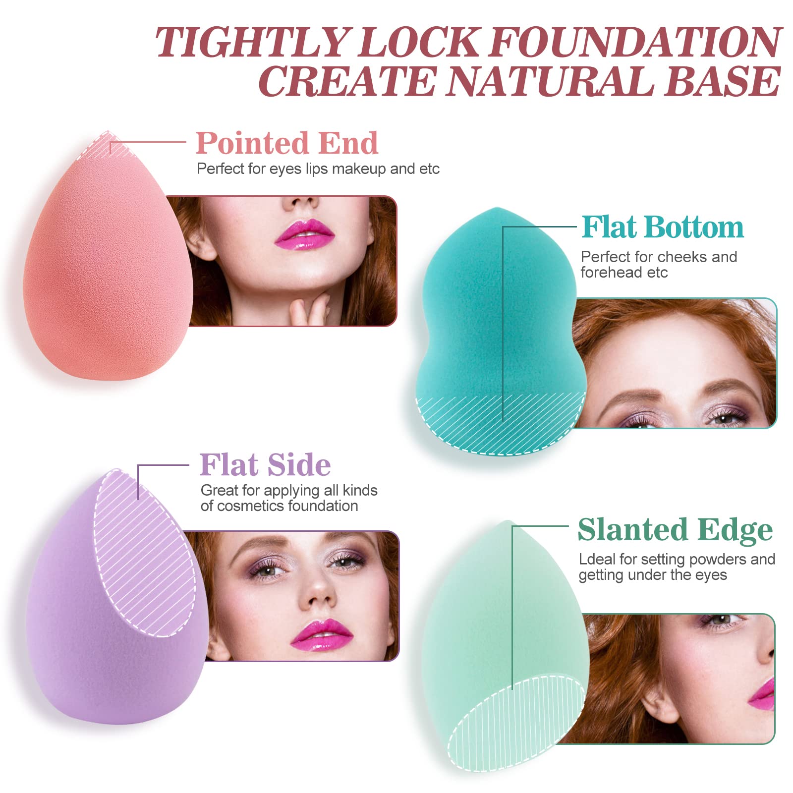 12PC Makeup Sponge Beauty Blender: WUZUN Make Up Sponges Set For Face Dry & Wet Use For Powder, Cream Or Liquid Application