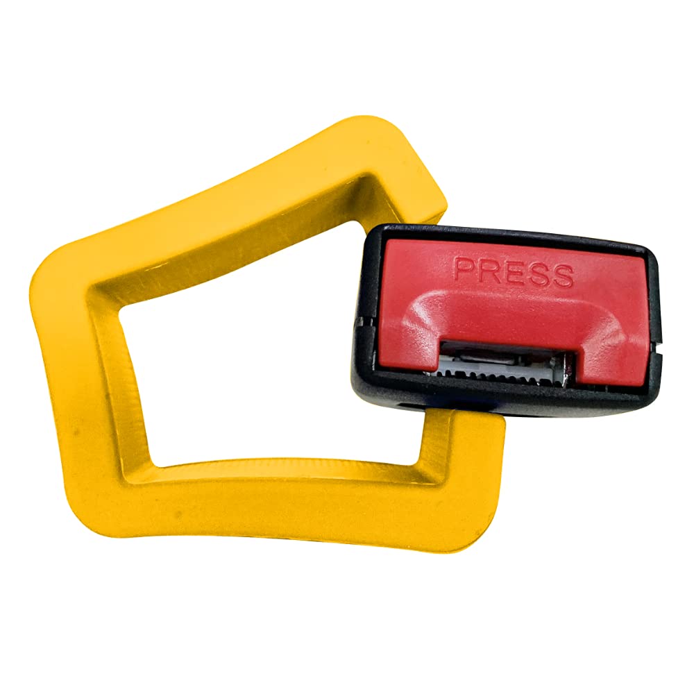 BPA-Free Car Seat Belt Buckle Booster Yellow - Two Styles - Keeps Your Receptacle Stable & Upright – Free Sticker Gift (4-Pack, Combo Pack (2 Tall + 2 Short))