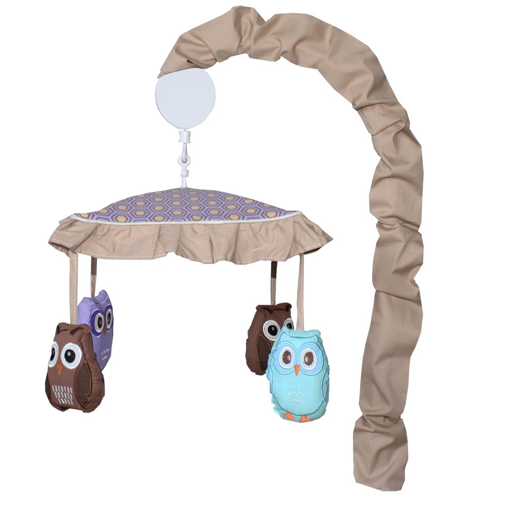 BabyFad Owl Purple 9 Piece Baby Crib Bedding Set 100% Cotton