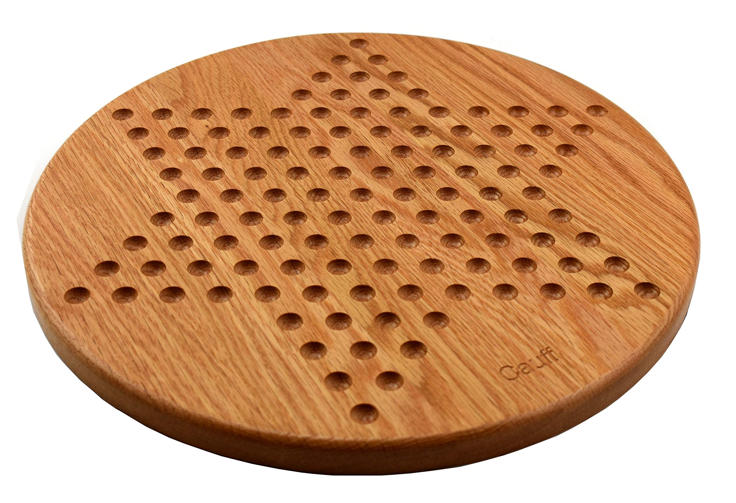 14 inch Solid Oak Wooden Chinese Checkers Board Game