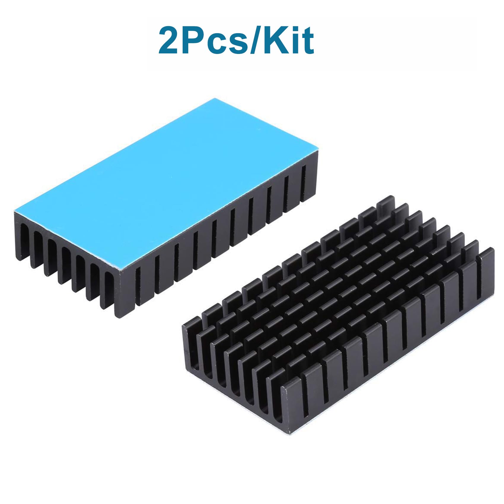 Awxlumv 2Pcs 25mm Heatsink 50x25x10mm/ 2 x 1x 0.4 inch with Thermal Conductive Tape, Cooler Aluminum Heat Sink for Cooling DIY Electronics USB WiFi Router Mini-SATA PCB Device (50mmx25mmx10mm)