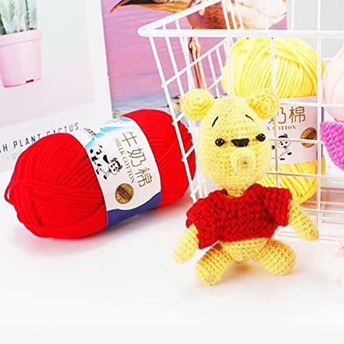 2 Set 1 Roll 5-Strand Wool Yarn Soft Warm DIY Beginner Needlework Hand Knitting Crochet Yarn Ball for Sewing Shop Hand Knitted Wool