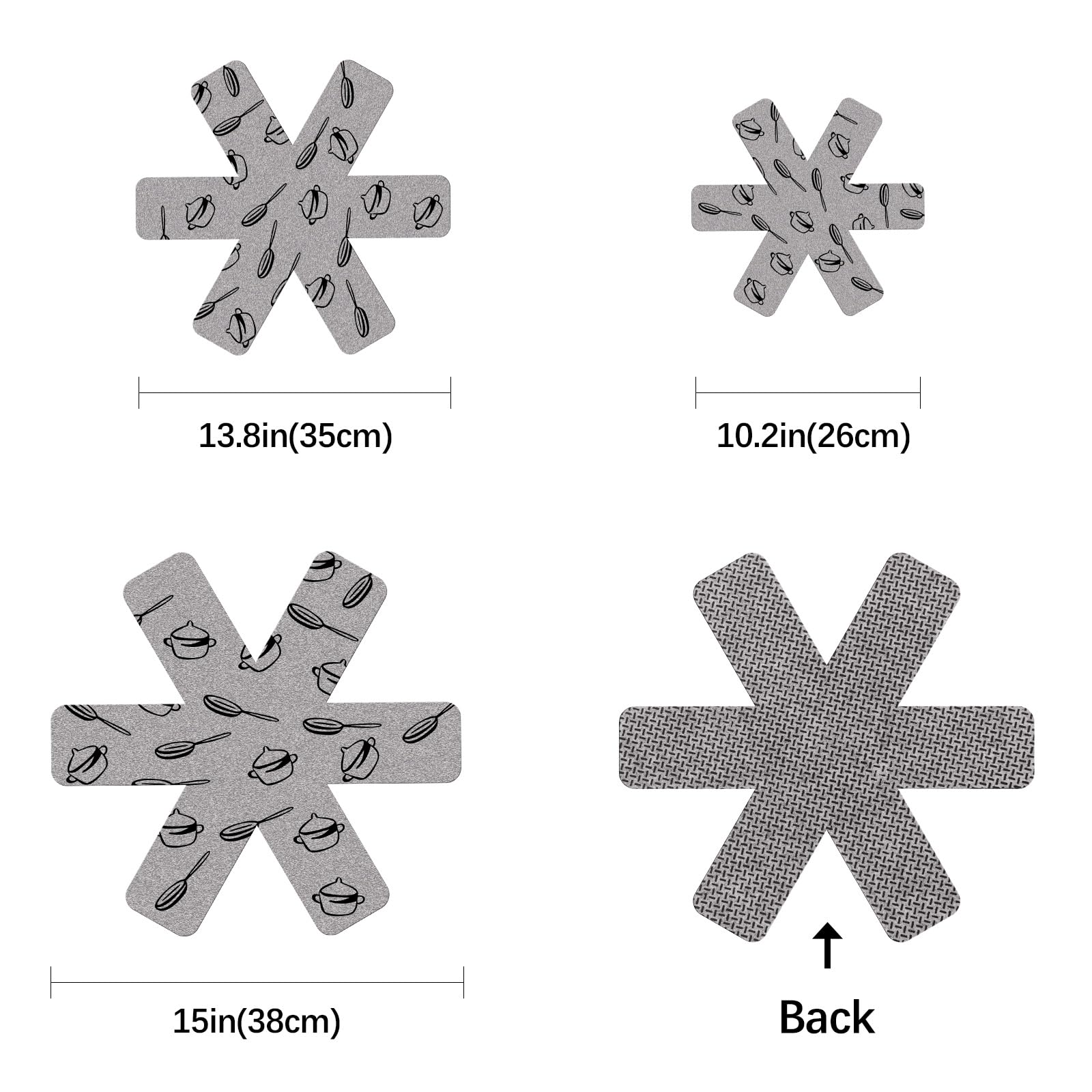 12 PCS pan Protectors for Stacking,Set of 3 Different Size 11/14/15 inches,pan separators Protectors,Pot Pads Anti-Slip to Avoid Scratching or Marring When Stacking