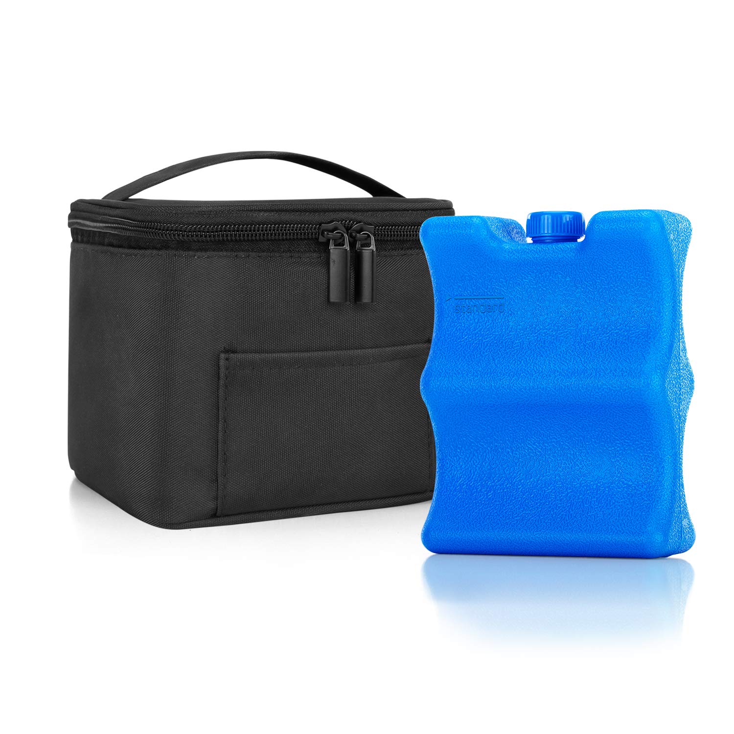 Teamoy Breastmilk Cooler Bag with Ice Pack, Baby Bottles Bag for up to 4 Large 5 Ounce Bottles Without Nipple, Perfect for Working Mom Mother, Black