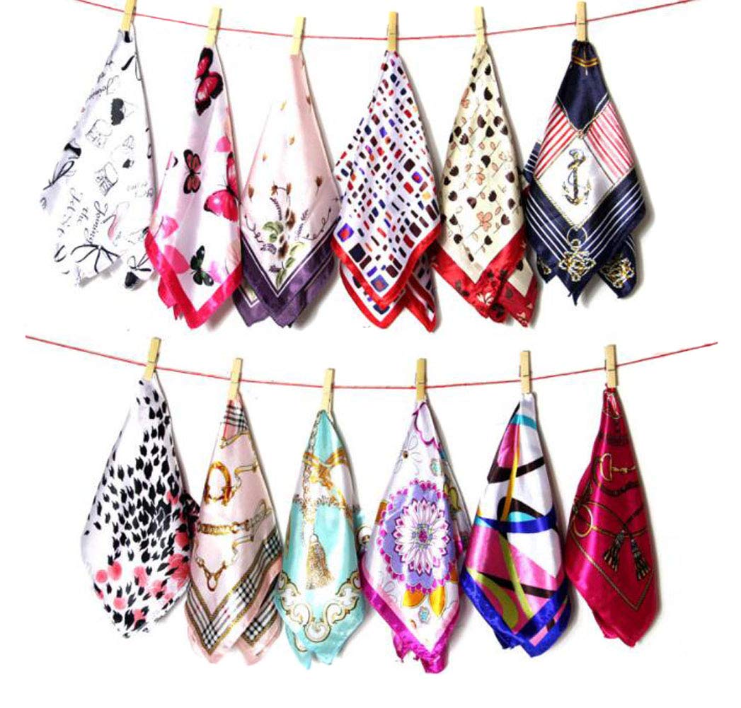10PCS Silk Feeling Satin HeadScarf Neck Hair Small Square Scarf Color Random
