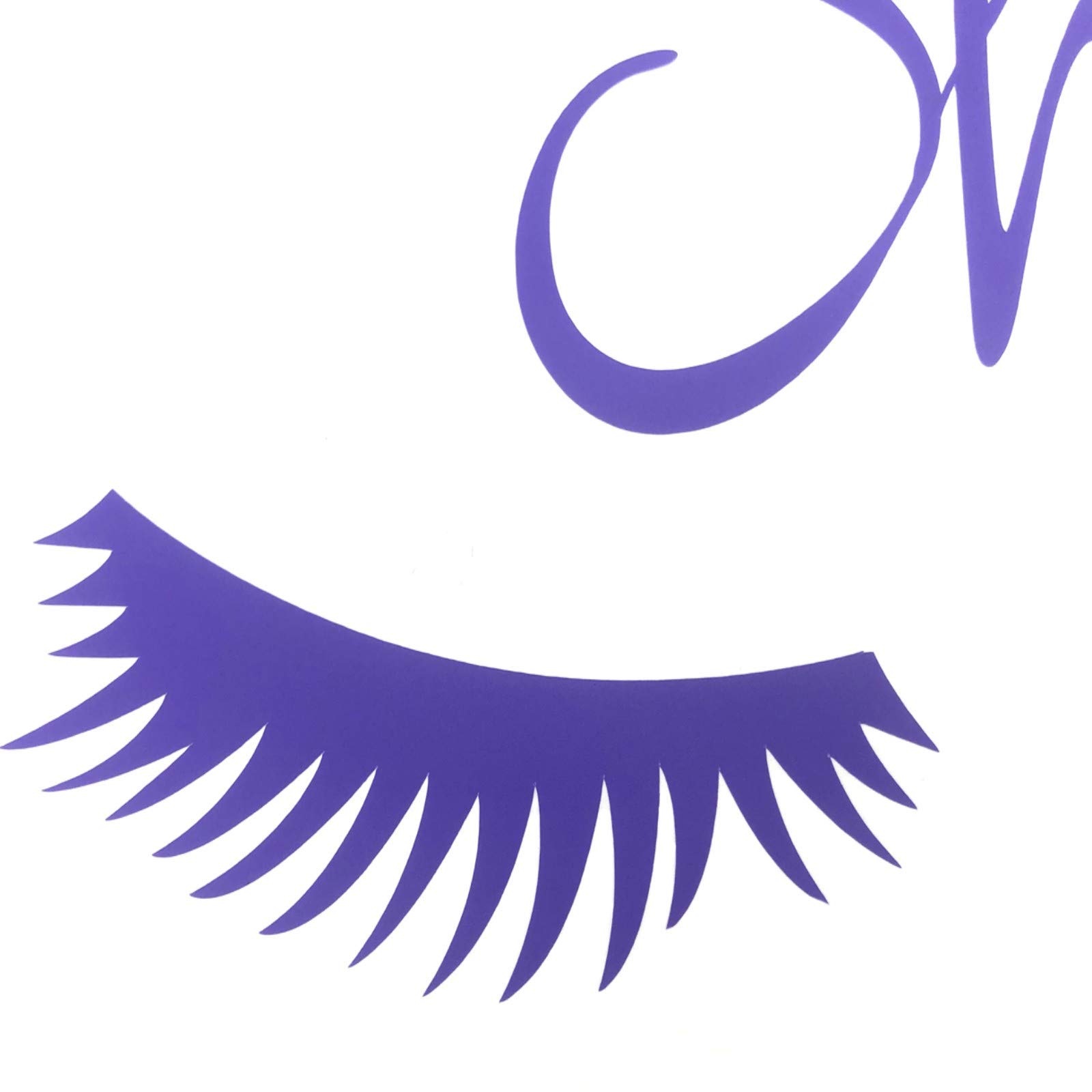 Maydahui 2 PCS Eyelash Wall Decal 14 Inch Salon Home Sign Decor Black Purple Shh Sleep Eyes Art Vinyl Mural Wall Sticker for Living Room Bedroom Easy to Paste