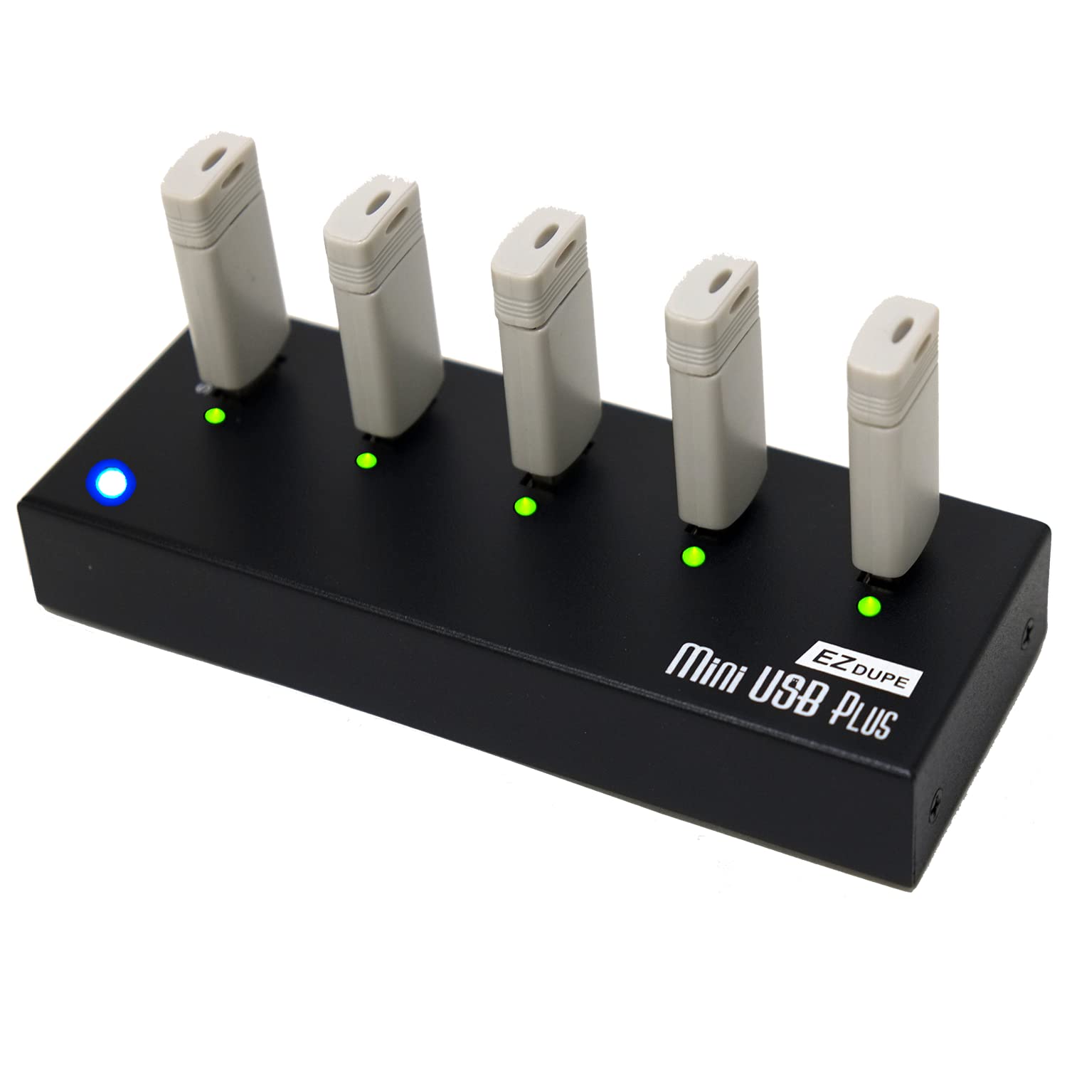 EZ DUPE 1 to 4 USB Duplicator - Standalone Flash Media Memory Thumb Drive Compact Copier (Mini USB Plus)