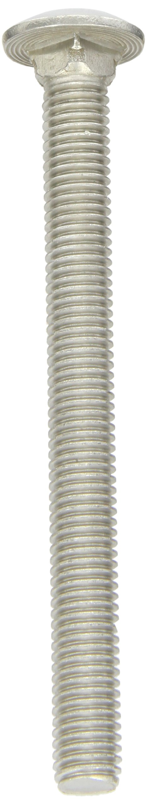 18-8 Stainless Steel Carriage Bolt, Plain Finish, Square Neck, Round Head, Meets ASME B18.5/ASTM F593, 2-1/2" Length, Fully Threaded, 5/16"-18 UNC Threads (Pack of 10)