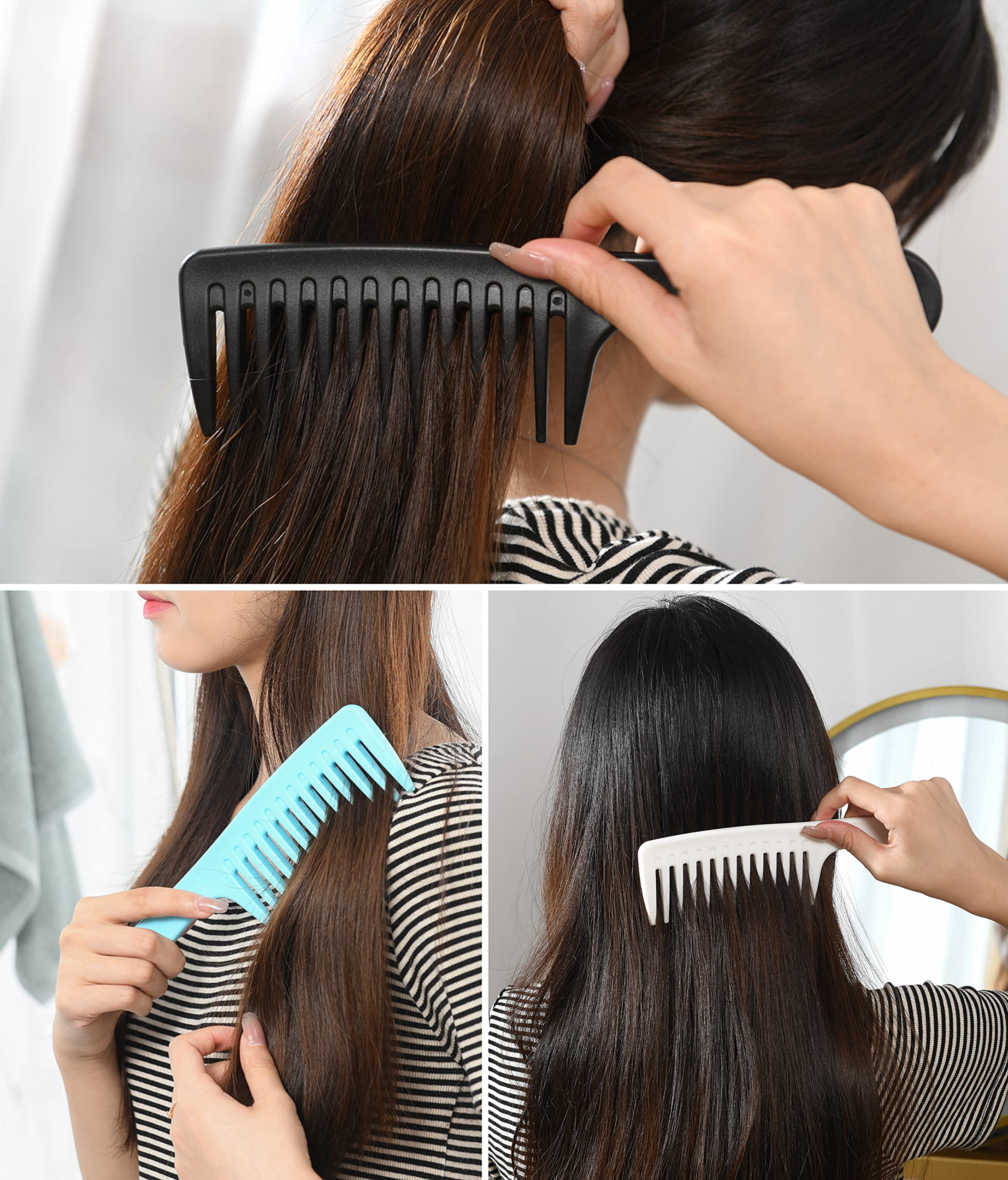 Wide Tooth Detangling Comb, Durable Styling Brush for Curly, Long and Wet Hair Types - Professional Hair Care