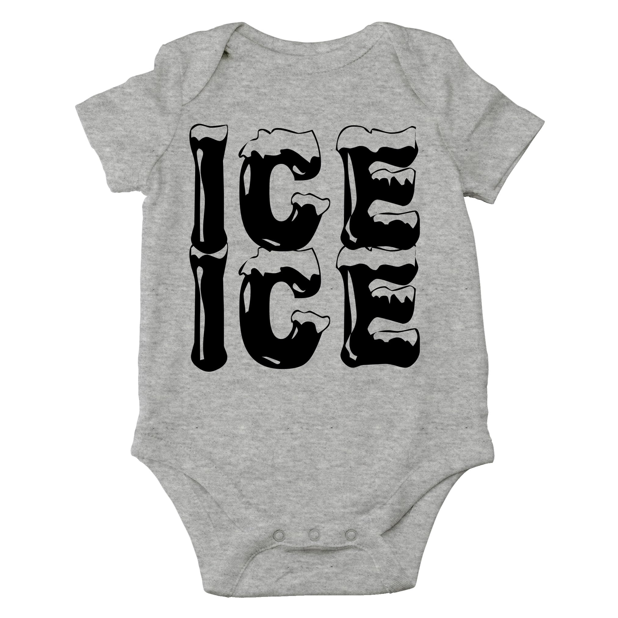 AW Fashions Ice Ice Baby Bodysuit Cute Newborn Baby Girl or Boy Clothes Adorable Infant Romper Outfit (6 Months, Sports Grey)