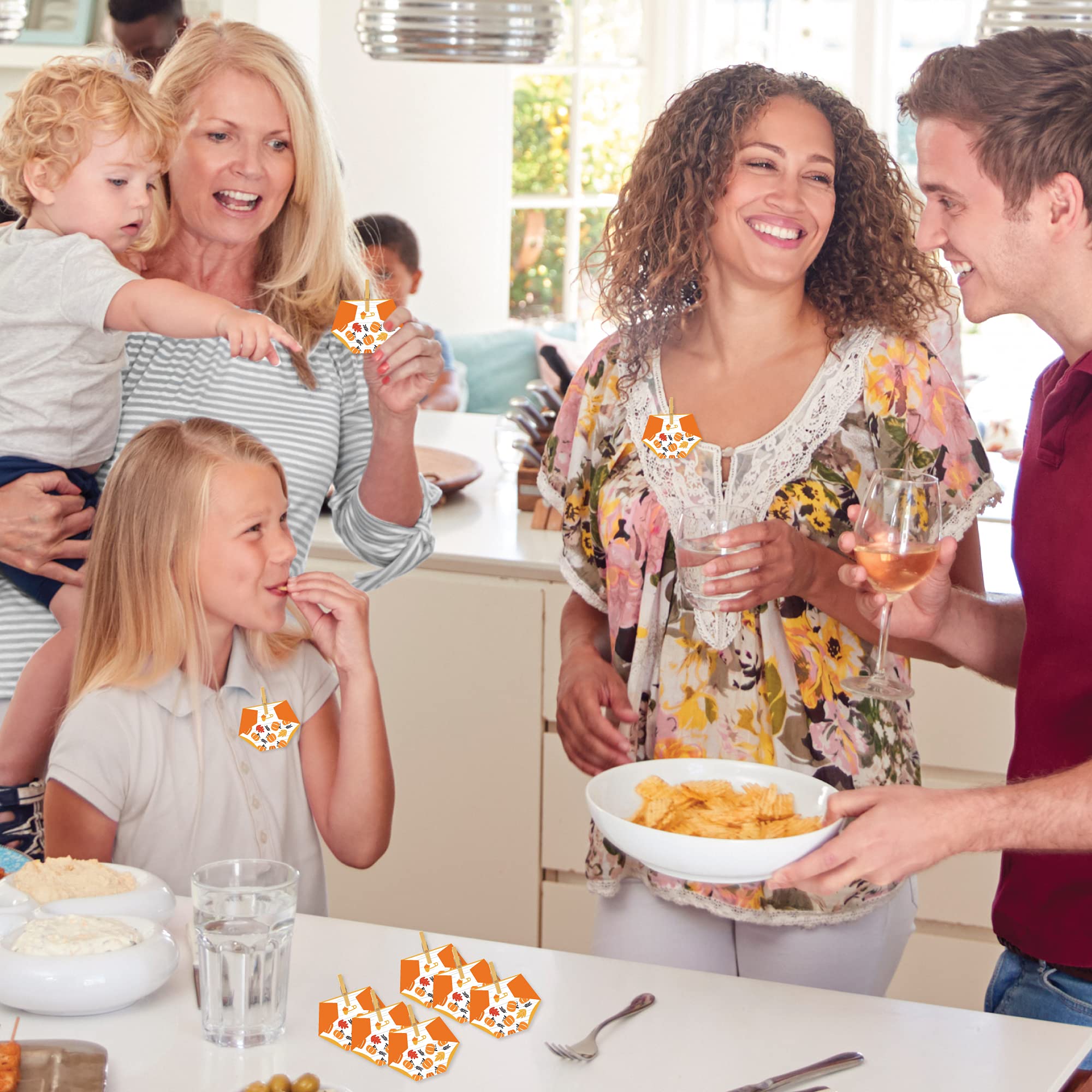 Big Dot of Happiness Fall Pumpkin - Halloween or Thanksgiving Baby Shower Conversation Starter - 2-in-1 Dirty Diaper Game - Set of 24