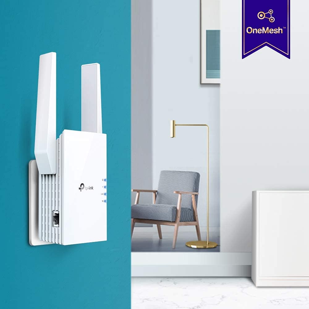 TP-Link AX1800 WiFi 6 Extender(RE605X)-Internet Booster, Covers up to 1500 sq.ft and 30 Devices,Dual Band Repeater up to 1.8Gbps Speed, AP Mode, Gigabit Port (Renewed)