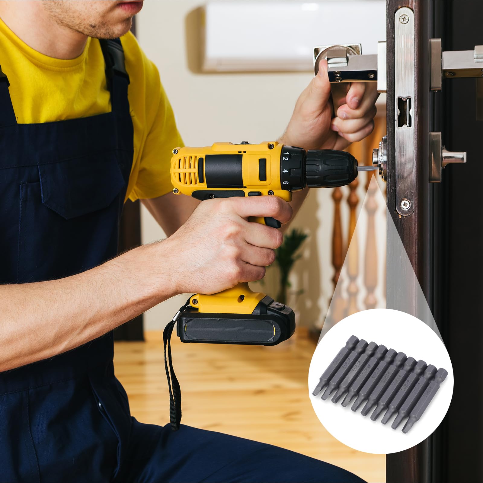 10PCS SQ2 Square Drive Bits 1/4-Inch Shank Long Magnetic Square Head Screwdriver Bit Set 2 Inch/50 mm S2 Steel Square Drill Bits for Repair Furniture, Square Screwdriver Bits