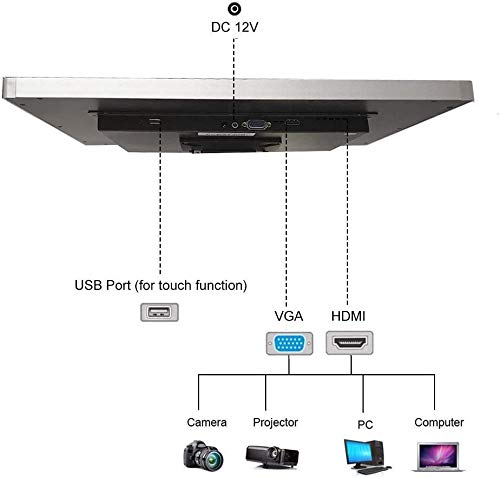 ANGEL POS 24" Metal Housing Capacitive LED Capacitive Multi-Touch HDMI VGA Monitor 16:9 Display 1080p, Seamless Splash Proof Flat Touchscreen, Industrial, Office, Retail, Restaurant