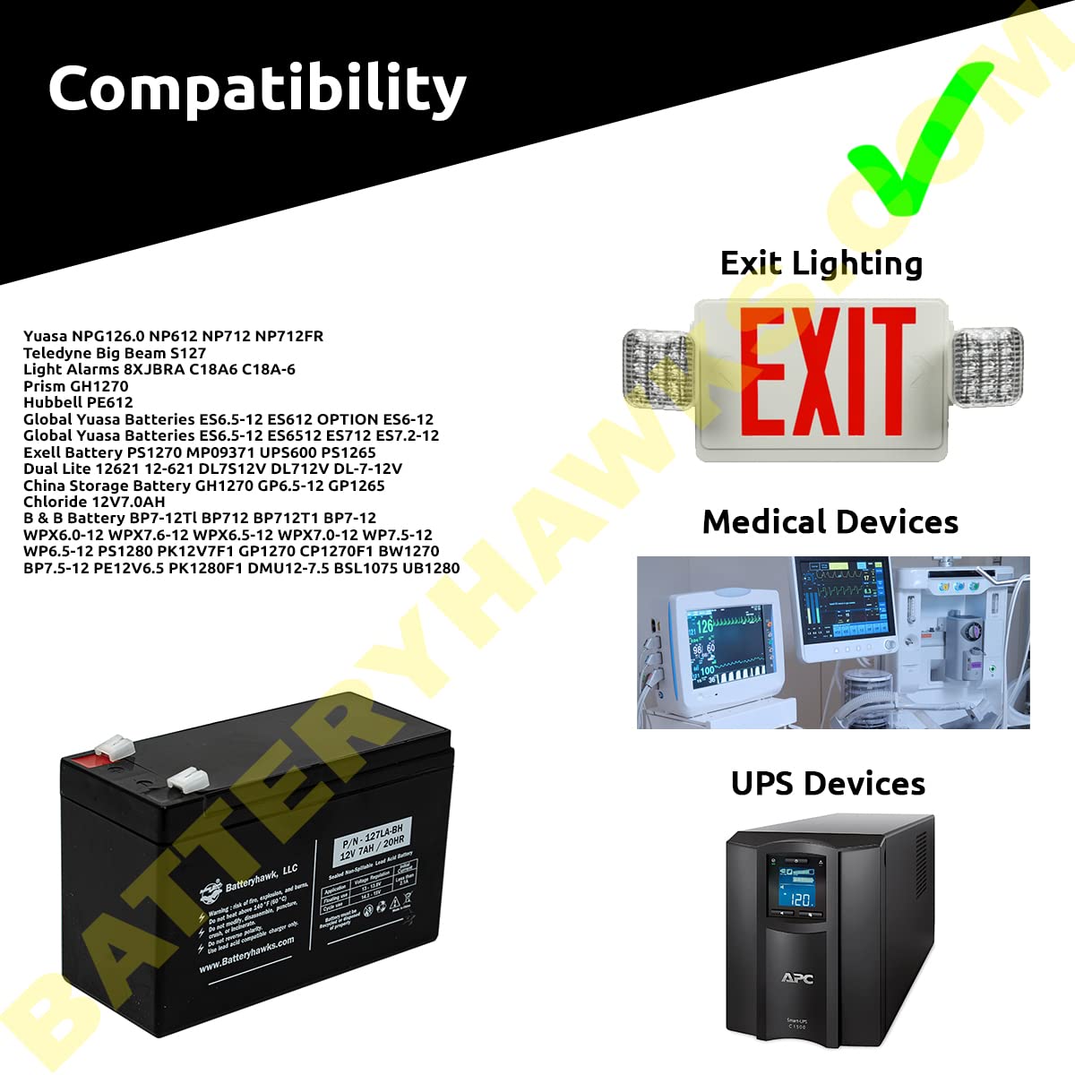 12V 7AH SLA F1 Terminal Sealed Lead Acid Battery for Multiple Use WPX6.0-12 PK12V7F1 PE612 C18A-6 8XJBRA NP712 12V7.0AH