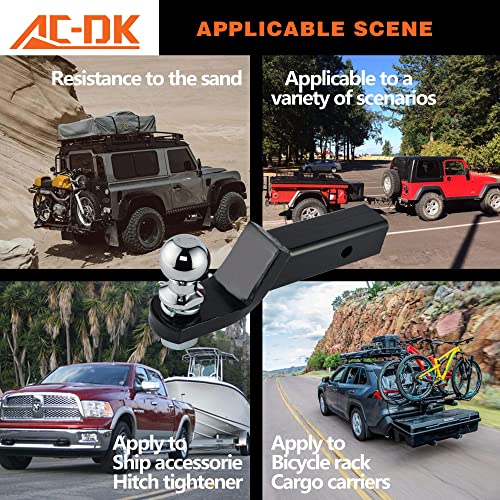 AC-DK 4" Drop Hitch Ball Mount,Fusion Trailer Hitch Mount Trailer Ball Hitch Tow Ball Mount Kit,2 Inch Square and Ballmount Towing,2" Hitch Ball 6000 lbs with 3 Keys for Locking Hitch Receiver