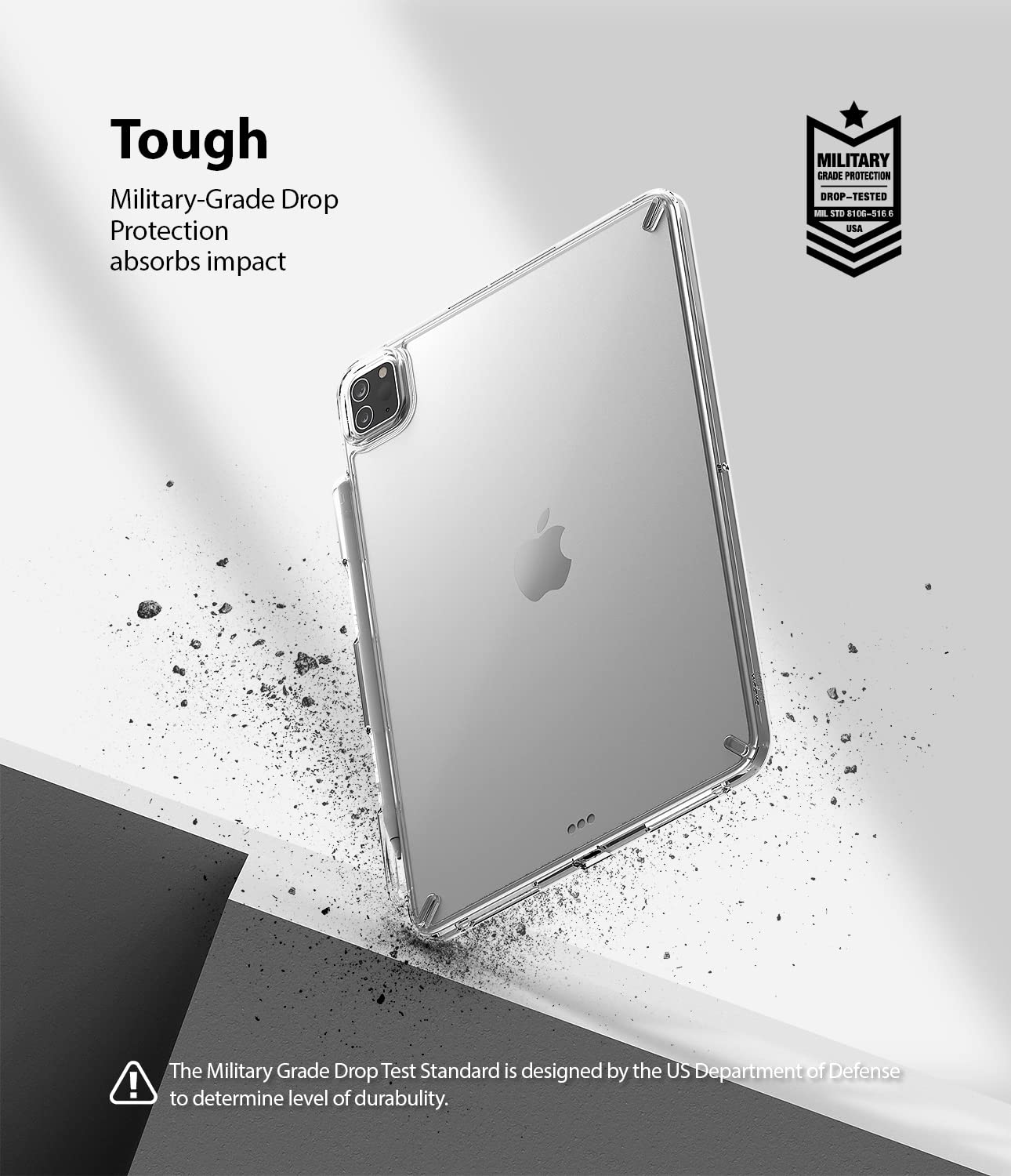 Ringke Fusion [Case + Pencil Holder] Compatible with iPad Pro 11 Inch Case (4th 2022, 3rd 2021, 2nd 2020, 1st 2018) Transparent Hard Back Shockproof Double Air Pocket Bumper - Clear
