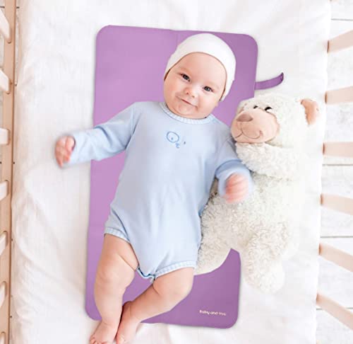 Speedy Barcodes Vegan Leather Diaper Changing pad, light purple, 16x30