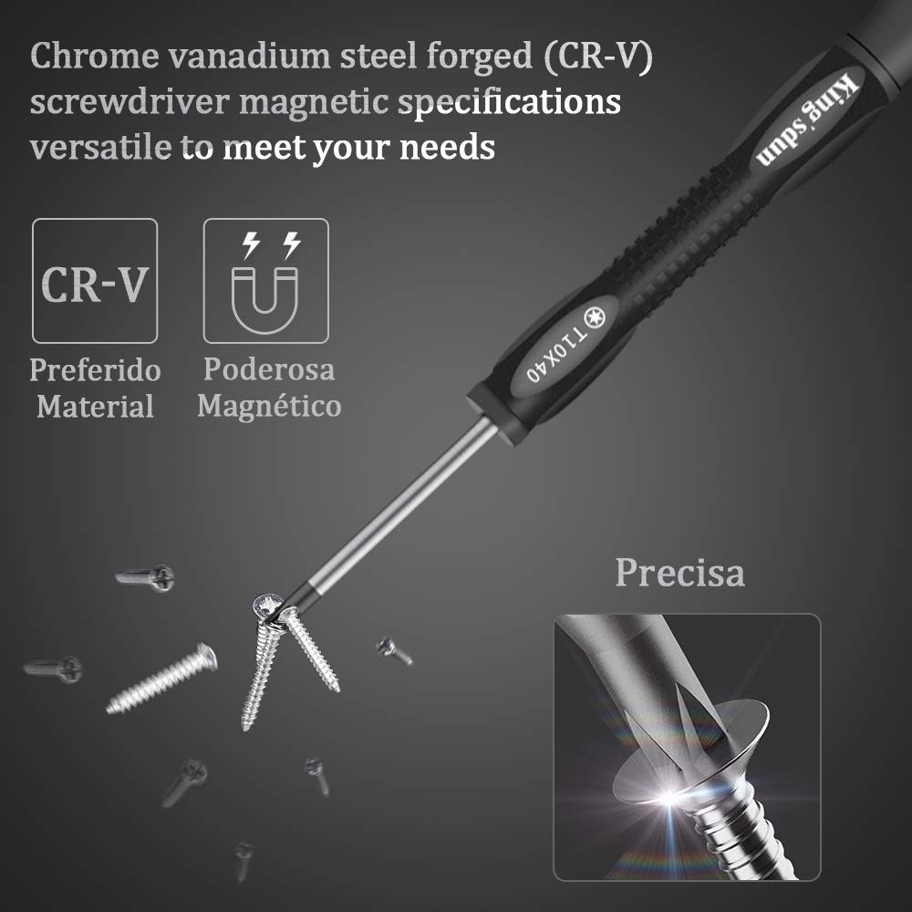 12 in 1 Torx Screwdriver Sets, Magnetic Precision Screwdrivers with T3 T4 T5 Torx 6 T7 T8 T10 Repair Kit, ESD Tweezers & Philip Slotted Star Screwdrivers for Camera/Mac/Computer/Xbox/PS4