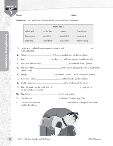 180 Days™: Reading, Vocabulary/Language for 5th Grade Practice Workbook for Classroom and Home, Cool and Fun Practice Created by Teachers (180 Days of Practice)