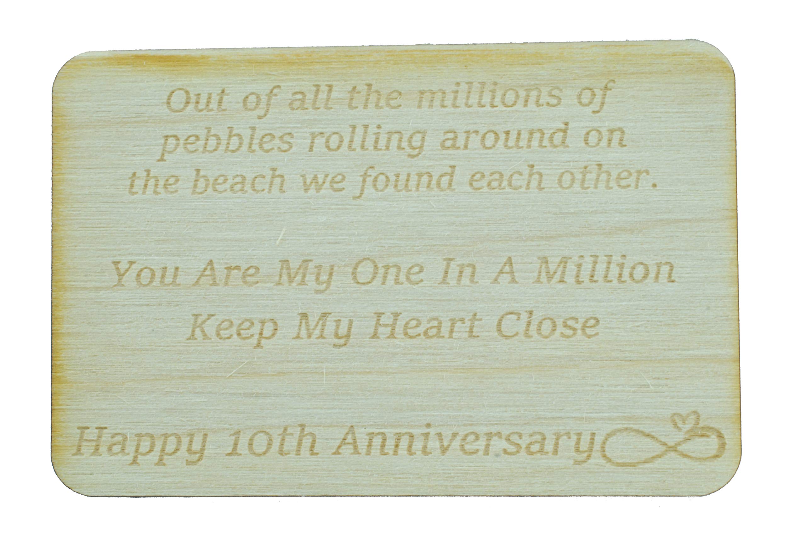 10th Your My One in A Million Gift - 10th Anniversary Metal Heart Pebble Gift -Keep My Heart Close
