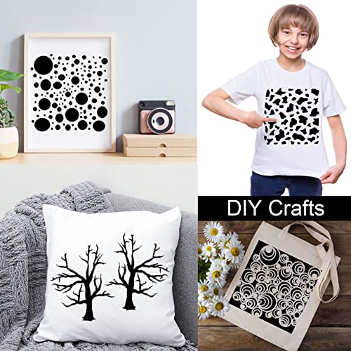 14 Pcs Layering Mixed Media Stencils Leopard Diamond Spirals Cubist Templates Geometric Patterns Stencils for Painting on Walls Canvas DIY Craft Scrapbooking Stamp Decor Card Making (6x6inch)