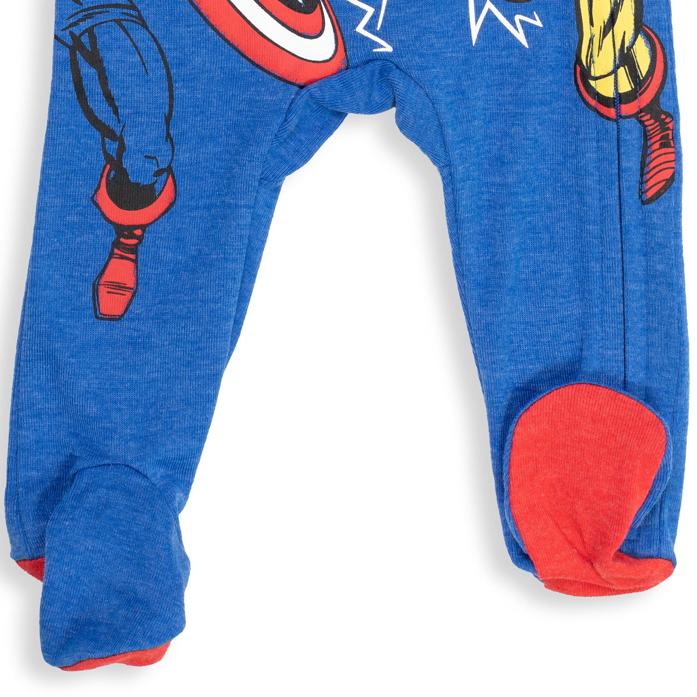 Marvel Avengers Captain America Iron Man Newborn Baby Boys 2 Pack Sleep N' Play Coveralls 3-6 Months
