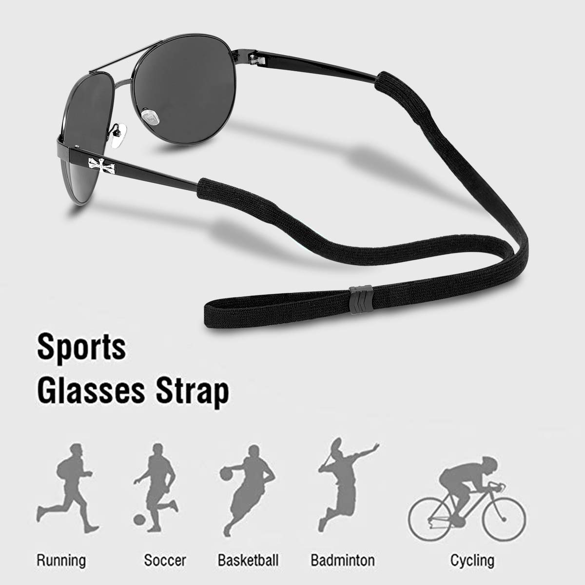 HALF CRESCEN Glasses Strap- Sports Glasses Holder (Pack of 6) Unisex Sunglass Strap,Soft Comfortable Eye Glasses String Strap for Men Women