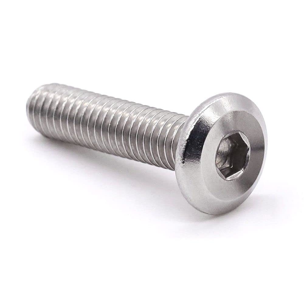 Glvaner M6-1.0 x 20mm Binding Screws Furniure Screws, Connection Bolt, Flat Round Head Socket Head Cap Screws, 304 Stainless Steel 18-8 Full Thread, 30 pcs