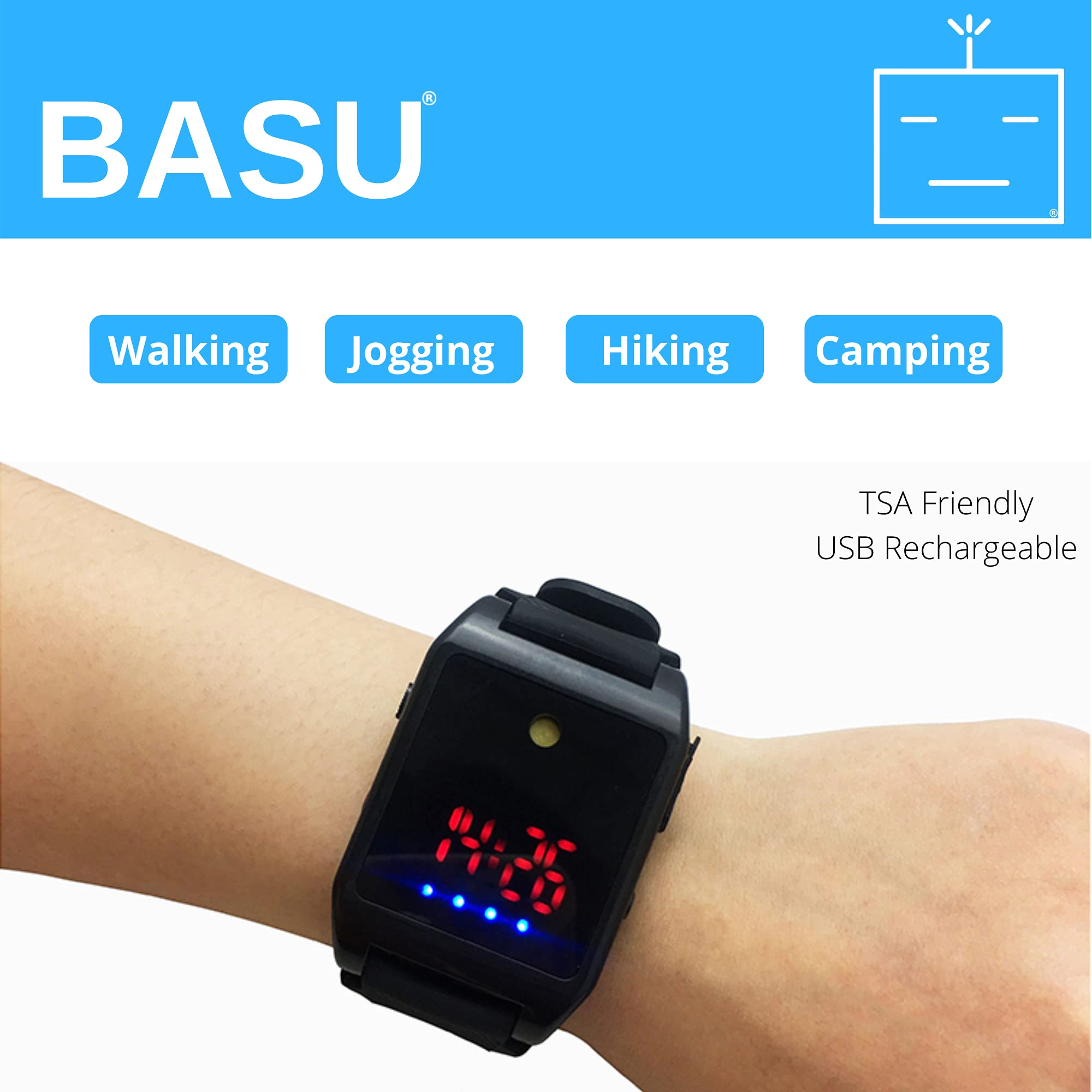 BASU eAlarm WRX Wearable 120dB Emergency Alarm for Walking & Jogging, Self-Defense, SOS, Emergencies with USB Charging