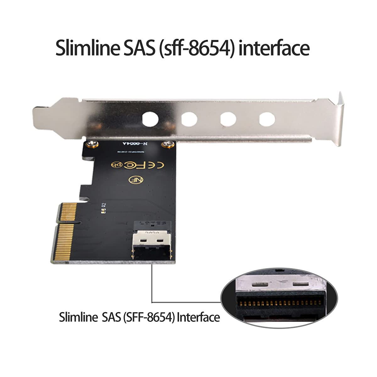 Cablecc PCI-E 4X to U.2 U2 Kit SFF-8639 to SFF-8654 Slimline SAS NVME PCIe SSD Adapter for Mainboard