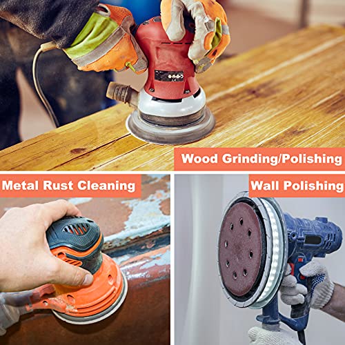 165pcs Orbital Sander Sandpaper Sanding Discs 5 Inch 8 Hole 40 60 80 120 180 240 320 400 600 Grit, Hook and Loop Random Orbital Sandpaper Assortment for Wood STUHAD