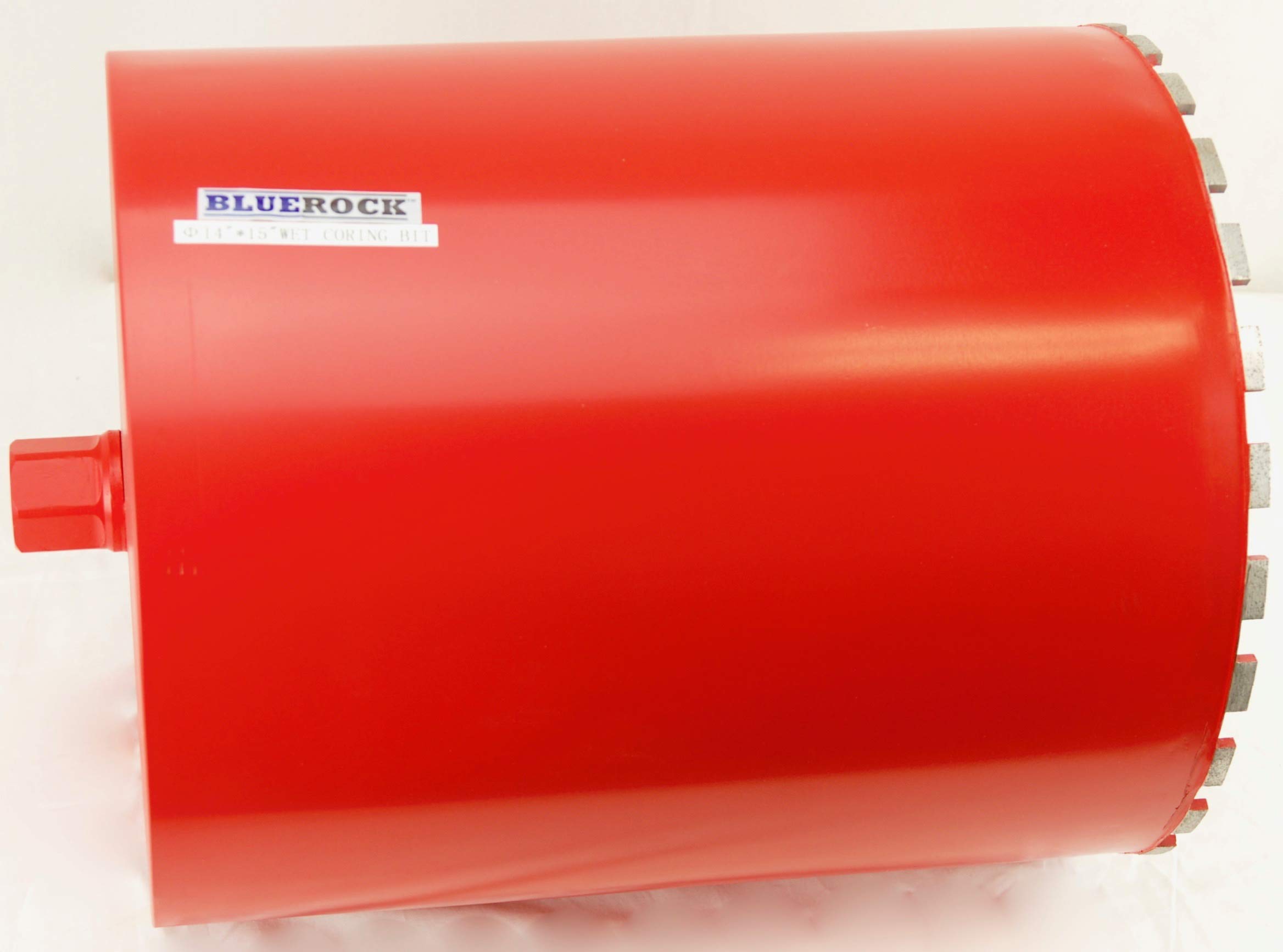 14" Inch Diamond Wet Core Drill Bit 1-1/4” Threaded by BLUEROCK Tools for Concrete Rebar Asphalt Brick Rock Masonry Hole Barrel Coring