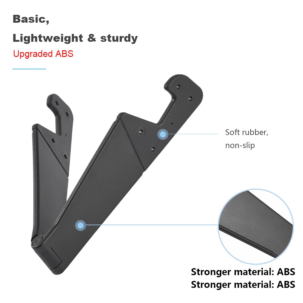 3 Pack Portable Cell Phone Stand for Desk, 【Upgraded Material】 Universal Pocket-Sized Foldable Small Mobile Phone Holder, V Smartphone Kickstand Mount Compatible with iPhone IPads Kindle Android-Black