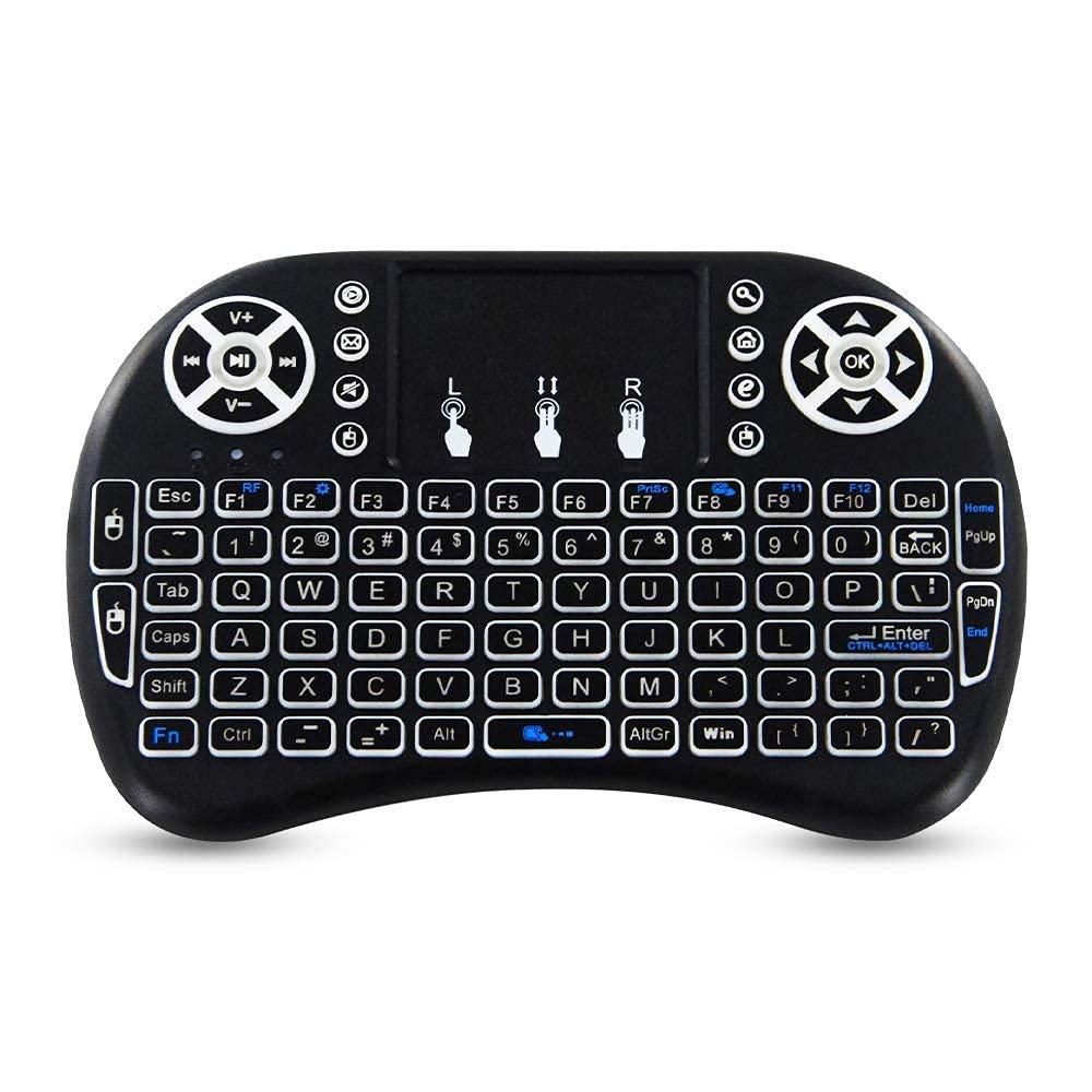 3 Pack Wireless Mini Keyboard and touchpad Mouse 2.4GHz Backlit Universal Remote Controller for Gaming Rechargeable Li-ion Battery for Google Android TV Xbox, PS3, PC, Windows Roku iptv Gaming