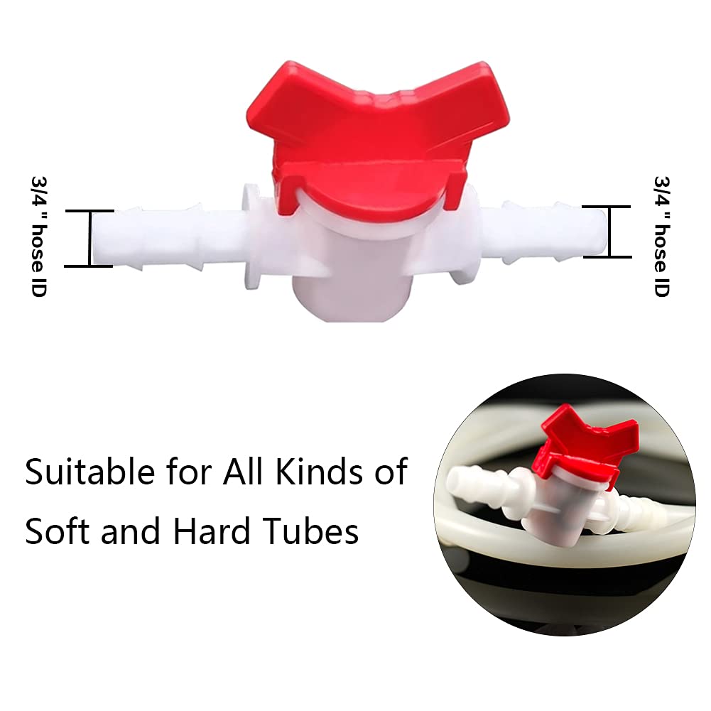 ANPTGHT 3/4“ Hose Barbed Ball Valve Drip Irrigation Ball Valve Shut Off Switch for Drip Irrigation and Aquariums(Pack of 2)