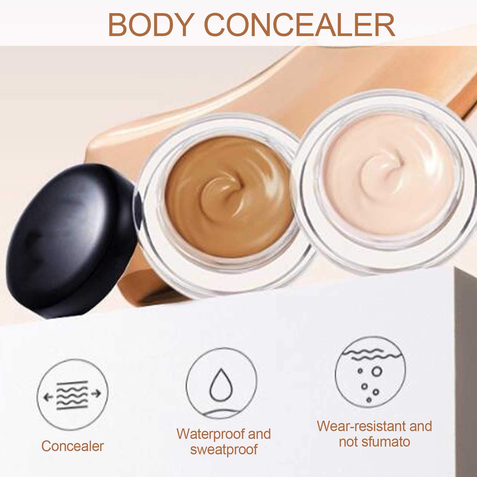 Tattoo Concealer, 2pcs Makeup Body Birthmark Scar Spots Cover Cream Water Proof Two Colors Cover Up Concealer Set Use on Body for Men and Women