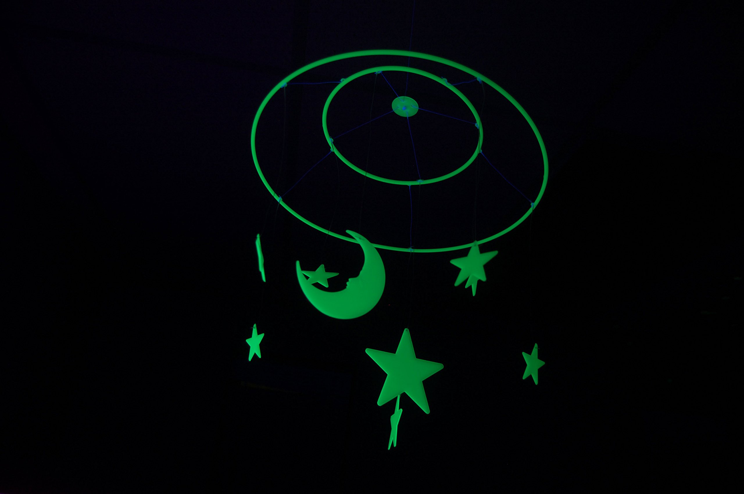 9 Piece Glow in The Dark Star Hanging Mobile