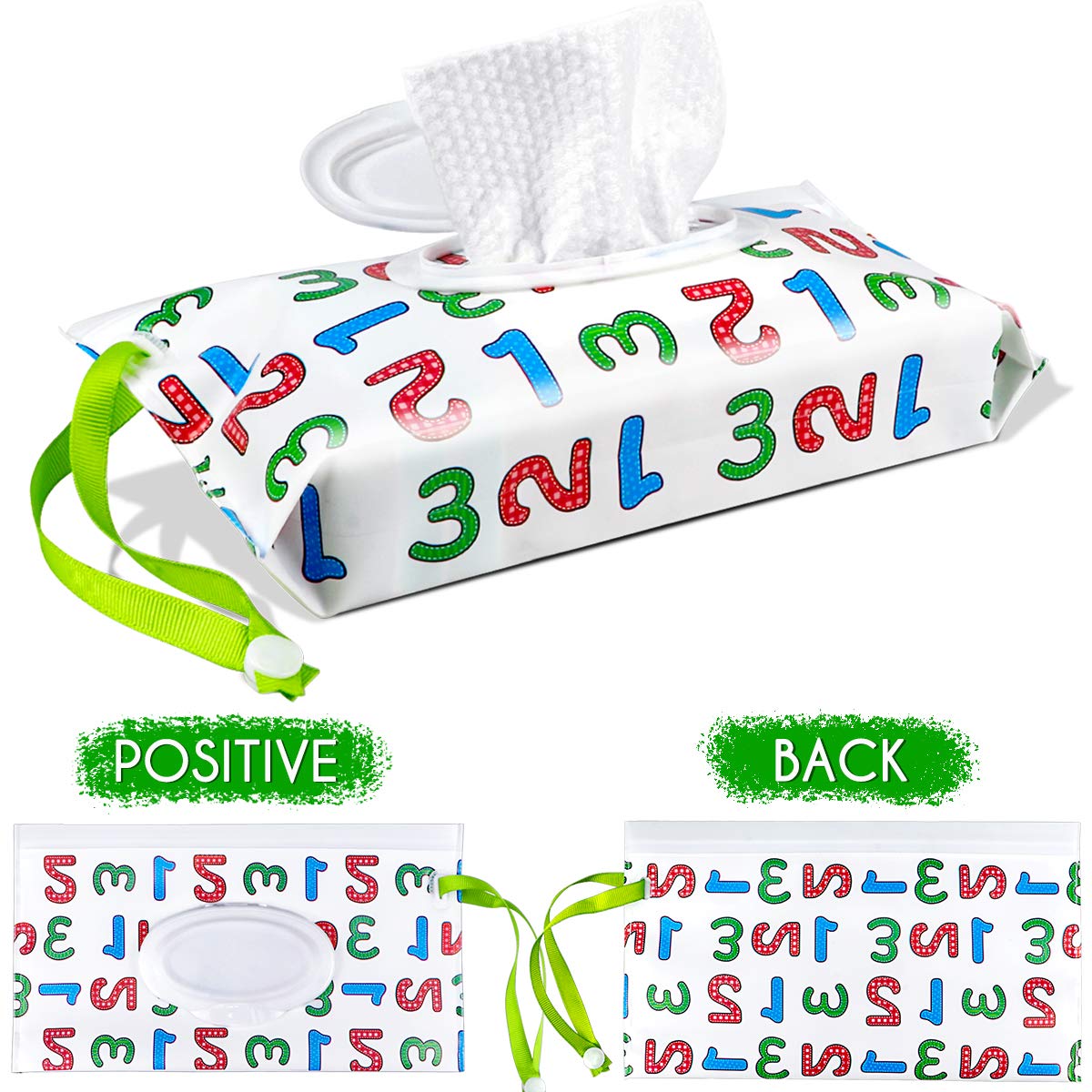 DOERDO 4 Pieces Portable Wet Wipe Pouch Bags Set, Baby Wipe Holder Reusable Travel Wet Wipe Dispenser Keeps Baby Wipe Fresh and Safe