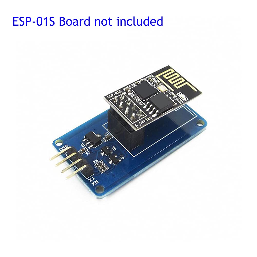 Geekstory ESP8266 ESP-01 Serial WiFi Wireless Adapter Module DC3.3V 5V ESP01 Breakout PCB Adapters Compatible for Arduino(Pack of 5pcs)